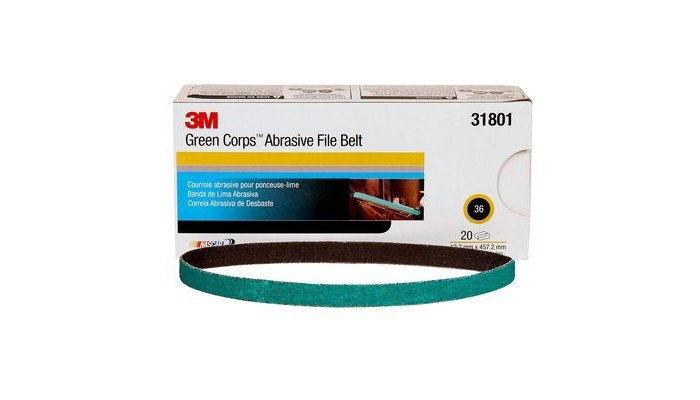 3M 31801 Green Corps File Belt Abrasive 1/2" X 18" 36Grit 20/Pack ...